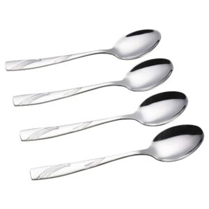 bringer dessert spoons set of 12, stainless steel, 6.6-inch