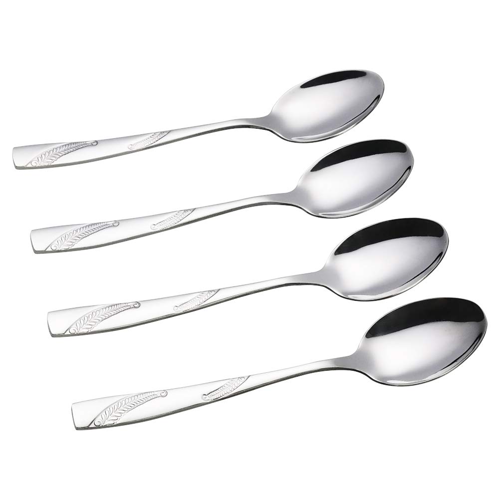 Bringer Dessert Spoons Set of 12, Stainless Steel, 6.6-Inch