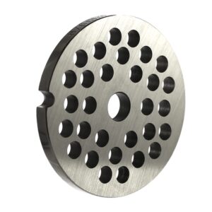 national band saw grinder plate for #8 grinders, fits most #8 size grinders, with 1/4" holes, ideal for regular chili, ground meat, beef, or mix of meats, reversible, stainless steel - gp8-14