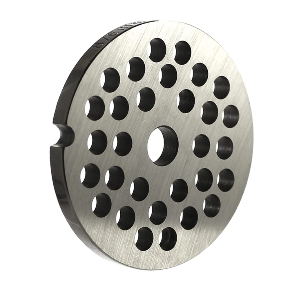 National Band Saw Grinder Plate for #8 Grinders, Fits Most #8 Size Grinders, with 1/4" Holes, Ideal for Regular Chili, Ground Meat, Beef, or Mix of Meats, Reversible, Stainless Steel - GP8-14