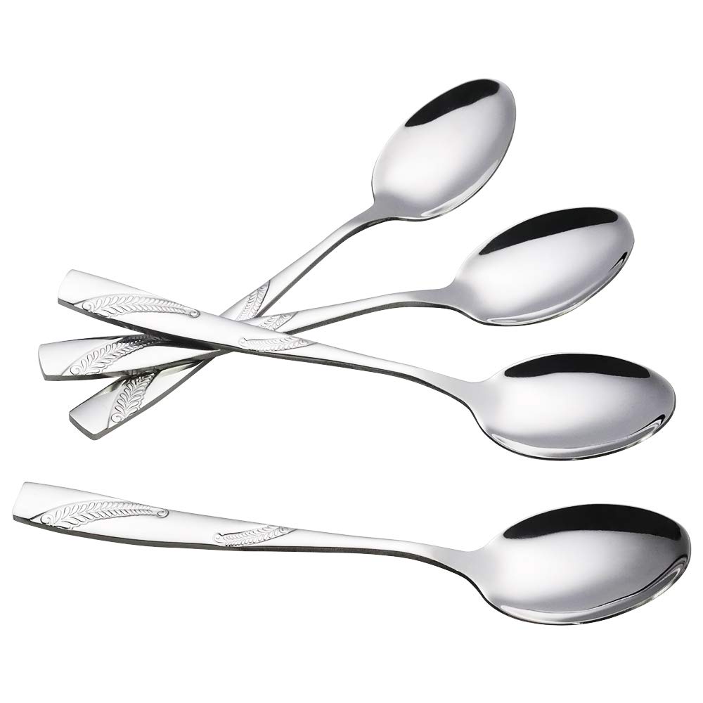 Bringer Dessert Spoons Set of 12, Stainless Steel, 6.6-Inch