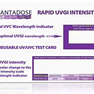 2nd Gen QuantaDose® Reusable UVC Light Test Card with UV Intensity Strip Sensitive to UVA/UVB/UVC Light