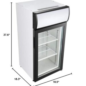 Glass Door Countertop Display Beverage Cooler, Merchandiser Refrigerator; 2.8 Cubic Ft.