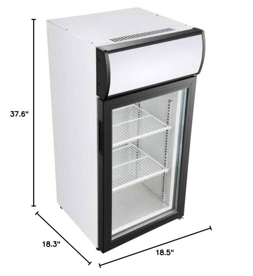 Glass Door Countertop Display Beverage Cooler, Merchandiser Refrigerator; 2.8 Cubic Ft.