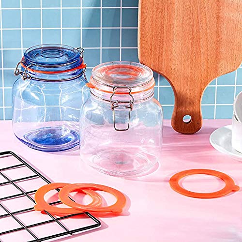 MOYENNE 12 Pcs Rubber Gasket For Glass Jars, Replacement Rubber Seals For Glass Jars Silicone Gasket Mason Jar Rings, Rubber Jar Seals Gasket Ring For Mason Canning Jars (Orange)