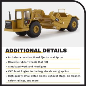 Diecast Masters 1:64 Caterpillar 611 Wheel-Tractor Scraper, Play & Collect Series Cat Trucks & Construction Equipment | 1:64 Scale Model Diecast Collectible Model 85695