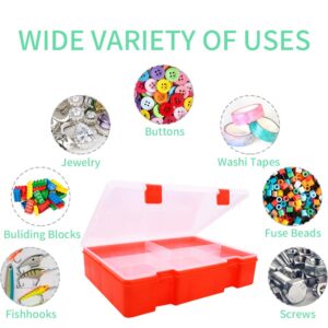 UHOUSE Plastic Creative Options Storage Containers with Adjustable Dividers,Plastic Storage Box with 18 Removable Grids,Jewelry Organizer Compartments for Cosmetics Craft, Toy, Fuse Beads, Washi Tapes