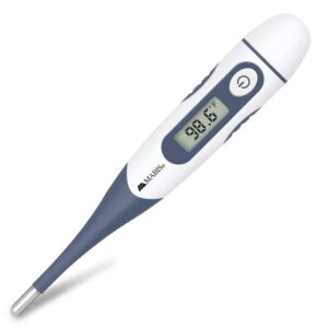 mabis digital thermometer for babies, children and adults for oral, rectal or underarm use, blue, 20 sec