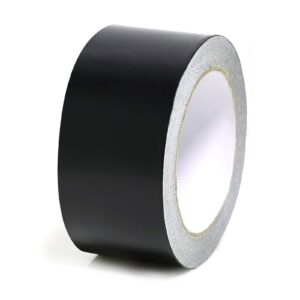 missyoung aluminum black foil tape 2 inch x 64 feet 3.9 mil thick black adhesive aluminum foil tape high temp heavy duty adhesive hvac sealing hot cold air duct tape for pipe