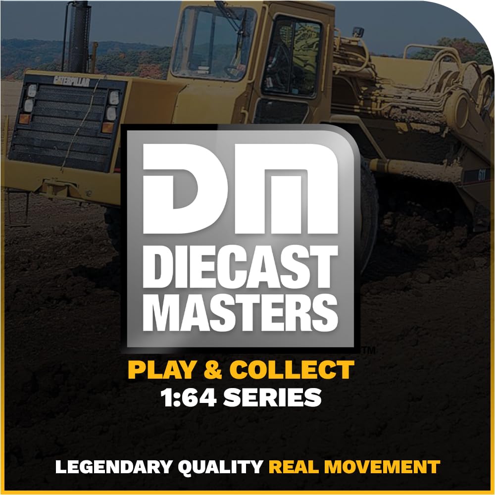 Diecast Masters 1:64 Caterpillar 611 Wheel-Tractor Scraper, Play & Collect Series Cat Trucks & Construction Equipment | 1:64 Scale Model Diecast Collectible Model 85695