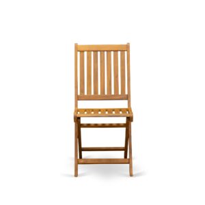 east west furniture bdkcwna outdoor dining chairs slatted back-natural oil finish, normal