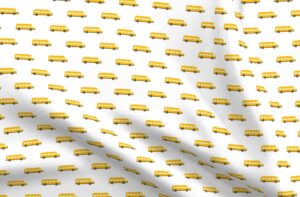 spoonflower fabric - sweet american school bus back fashion kids yellow car teacher room printed on petal signature cotton fabric fat quarter - sewing quilting apparel crafts decor