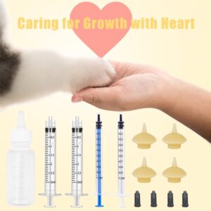 Xuanda Mini Pet Feeding Bottle and Syringes with Nipples for Small Cat Dog Animals (Model 4)