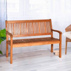 ldaily moccha wood outdoor bench, multi-use, sturdy and durable, easy assembly, natural teak material, ideal for garden, patio, porch