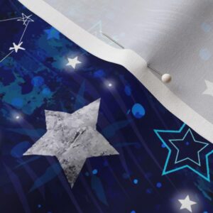 Spoonflower Fabric - Star Constellations Stars Moon Night Dreamy Blue Sky Nursery Printed on Petal Signature Cotton Fabric Fat Quarter - Sewing Quilting Apparel Crafts Decor