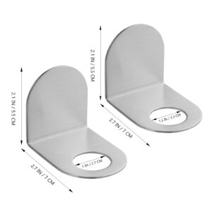 Cabilock Wall Mount Soap Dispenser Holder: 2pcs Bottle Dispenser Holder, Stainless Steel Hanging Rack, No Drilling Adhesive Shower Bottle Rack Hook (Diameter 1Inch+1.3Inch)