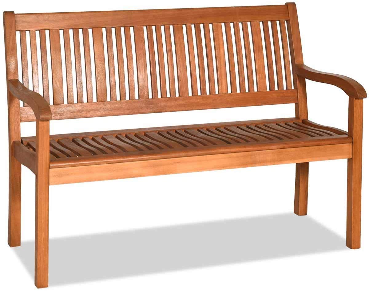 LDAILY Moccha Wood Outdoor Bench, Multi-use, Sturdy and Durable, Easy Assembly, Natural Teak Material, Ideal for Garden, Patio, Porch