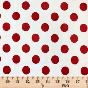 Polka Dot Printed Large White Background 100% Cotton Printed Fabric 58/60" Wide Sold BTY Shirts, Dresses, Apparel, Event Decor (Red)