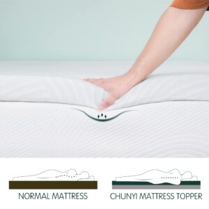 CHUN YI Cooling Memory Foam Mattress Topper for California King Size Bed, 3 Inch Soft Mattress Pad with Removable Cover