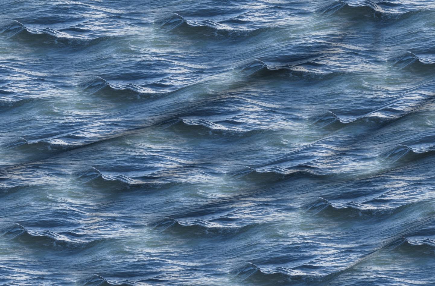 Spoonflower Fabric - Ocean Water Sea Waves Blue Nautical Aquatic Printed on Petal Signature Cotton Fabric Fat Quarter - Sewing Quilting Apparel Crafts Decor