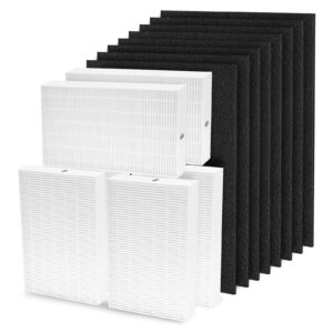 hpa300 hepa filter r replacement for honeywell hpa300, hpa200, hpa100, hpa090 series air purifiers, replace #hrf-r3, hrf-r2, hrf-r1 (6 hepa filter r + 8 activated carbon pre-filter)