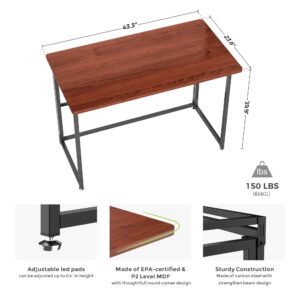 EUREKA ERGONOMIC Modern Folding Computer Desk Small Desk Teen Student Dorm Study Desks 43-inch Fold up Desk, Easy to be Folded or Unfolded for Writing, Laptop Working and Crafting, Fits Home Office