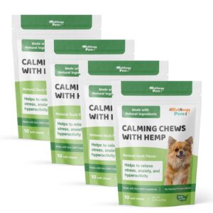 wellnergy natural calming chews for dogs – natural organic supplement- for dogs with stress, separation anxiety and hyperactivity - 40ct travel pk