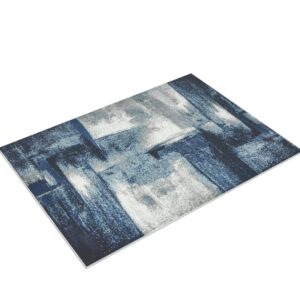 LUXE WEAVERS Lagos Collection 7558 Navy 4x5 Abstract Area Rug