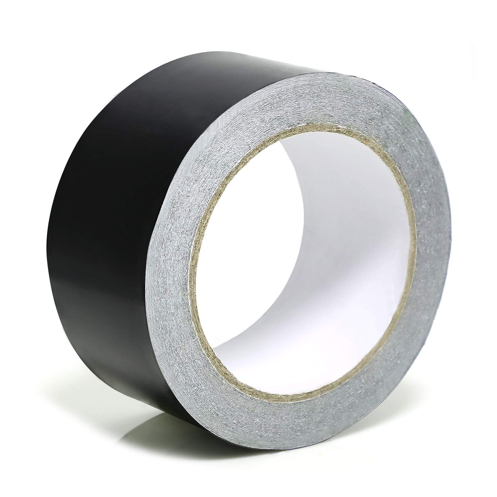 MISSYOUNG Aluminum Black Foil Tape 2 Inch x 64 Feet 3.9 Mil Thick Black Adhesive Aluminum Foil Tape High Temp Heavy Duty Adhesive HVAC Sealing Hot Cold Air Duct Tape for Pipe