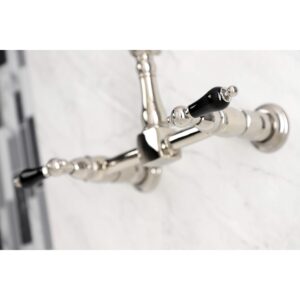 Kingston Brass KS1246PKL Duchess Two-Handle Wall Mount Bridge Kitchen Faucet, Polished Nickel