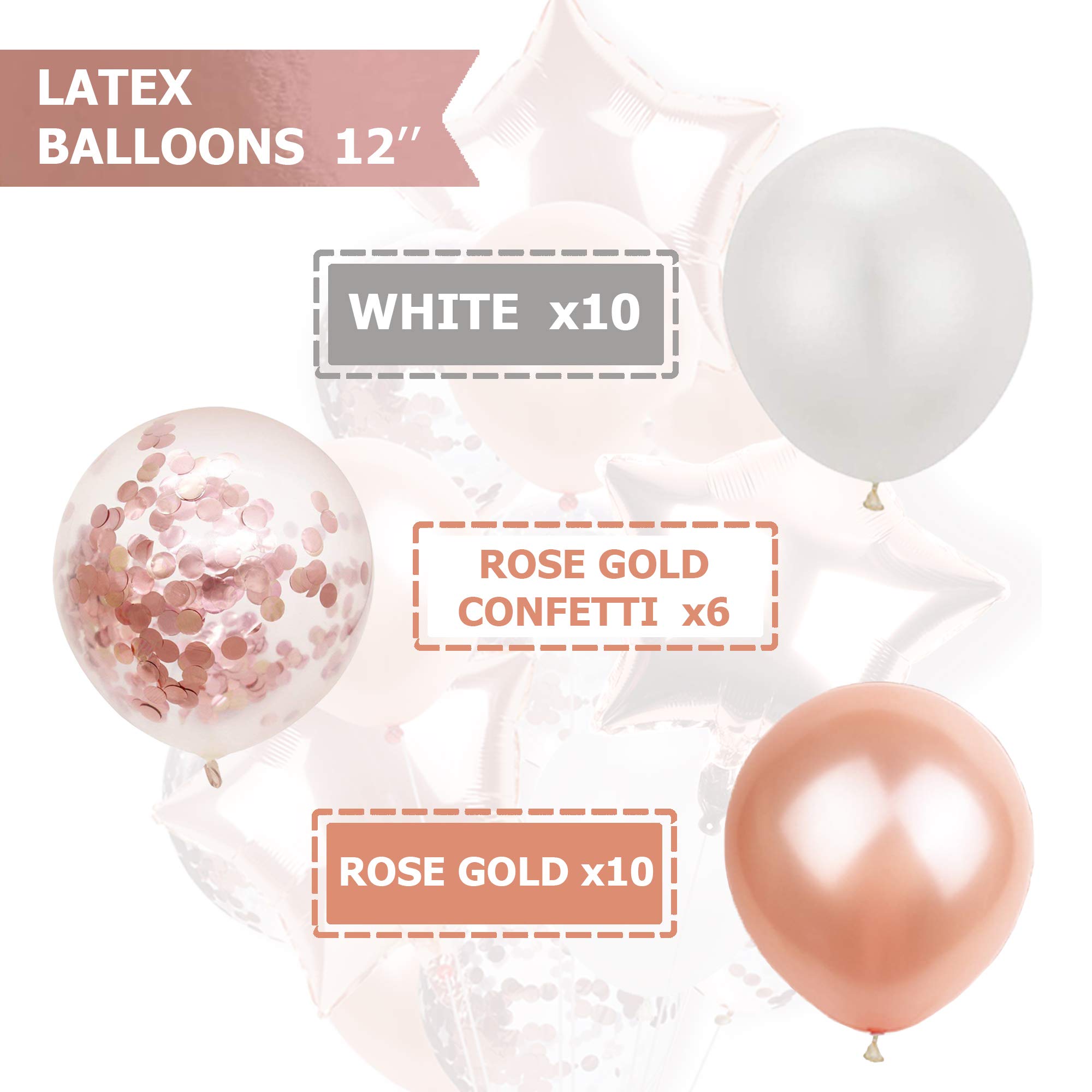 Rose Gold Party Decorations | Bachelorette Bridal Shower Engagement 21st Birthday Decorations | Rose Gold Party Decoration Rose Gold Party Supplies - Rose Gold Heart Balloons Paper Plates Napkins Cups