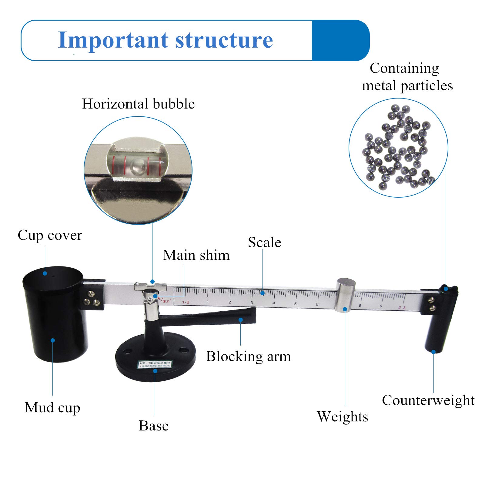 YUCHENGTECH Mud Hydrometer Mud Tester Slurry Test Kit Sand Content Kit Mud Tester Viscosimeter Sand Content Meter (Kit)