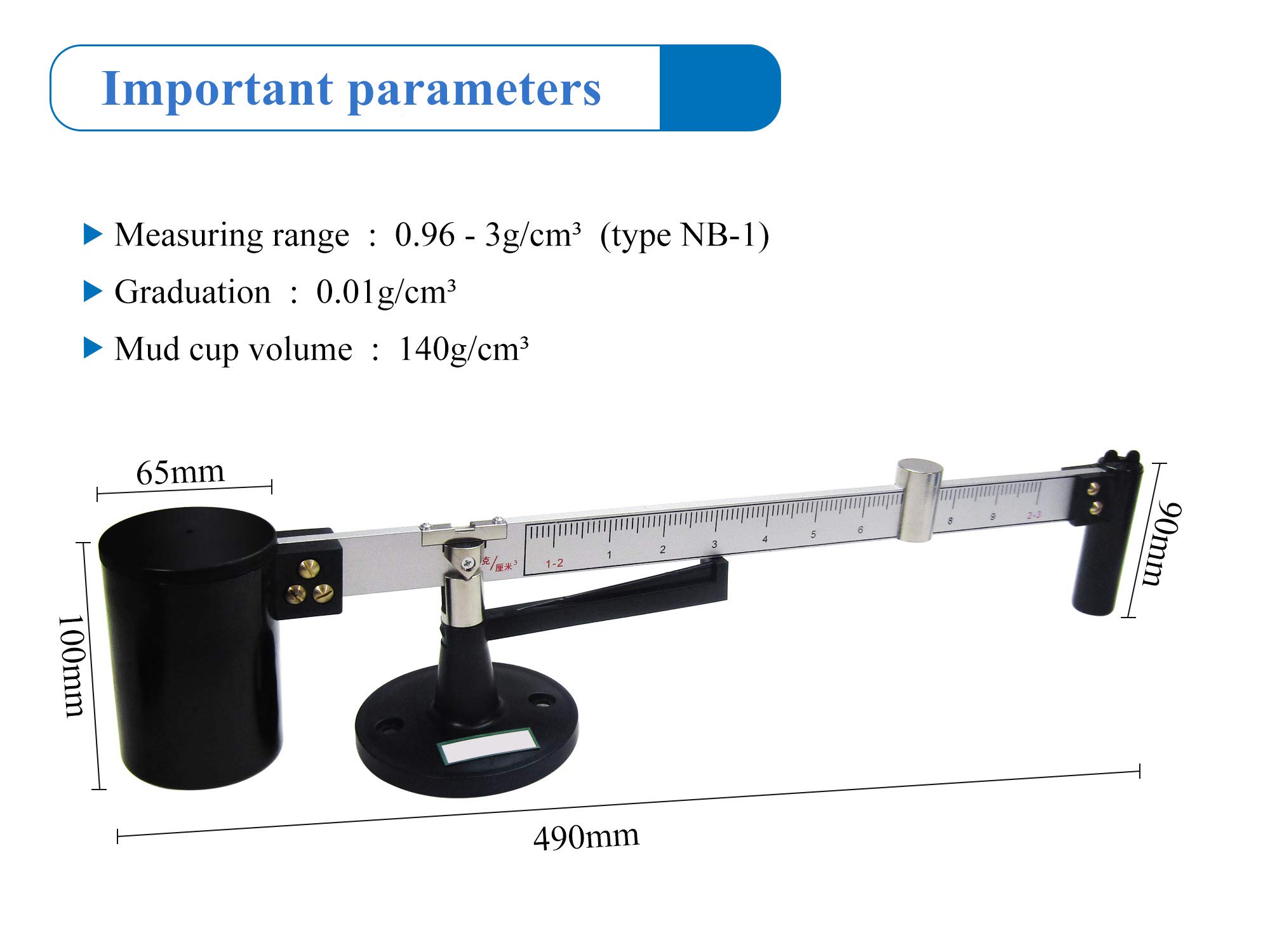 YUCHENGTECH Mud Hydrometer Mud Tester Slurry Test Kit Sand Content Kit Mud Tester Viscosimeter Sand Content Meter (Kit)