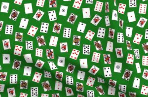 spoonflower fabric - playing cards green deck card game poker casino printed on petal signature cotton fabric fat quarter - sewing quilting apparel crafts decor