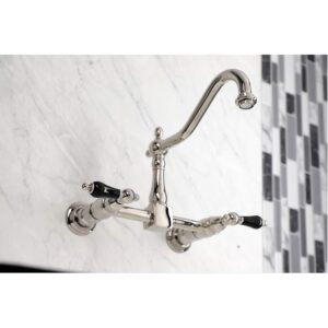 Kingston Brass KS1246PKL Duchess Two-Handle Wall Mount Bridge Kitchen Faucet, Polished Nickel