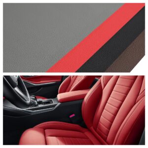 Marine Vinyl Faux Leather Upholstery Fabric 0.9 mm Thickness: Waterproof, Scratch-Resistant, Perfect for Upholstering Cars, Outdoor Yachts, and Home Furniture (Black,Pre-Cut 1 Yard)