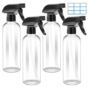 mucal cleaning spray bottle 16oz 4 pack empty plastic spray bottles for cleaning solutions alcohol hair plants bleach with adjustable nozzle (all-purpose)