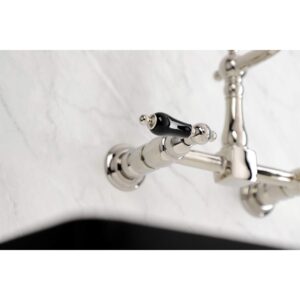 Kingston Brass KS1246PKL Duchess Two-Handle Wall Mount Bridge Kitchen Faucet, Polished Nickel