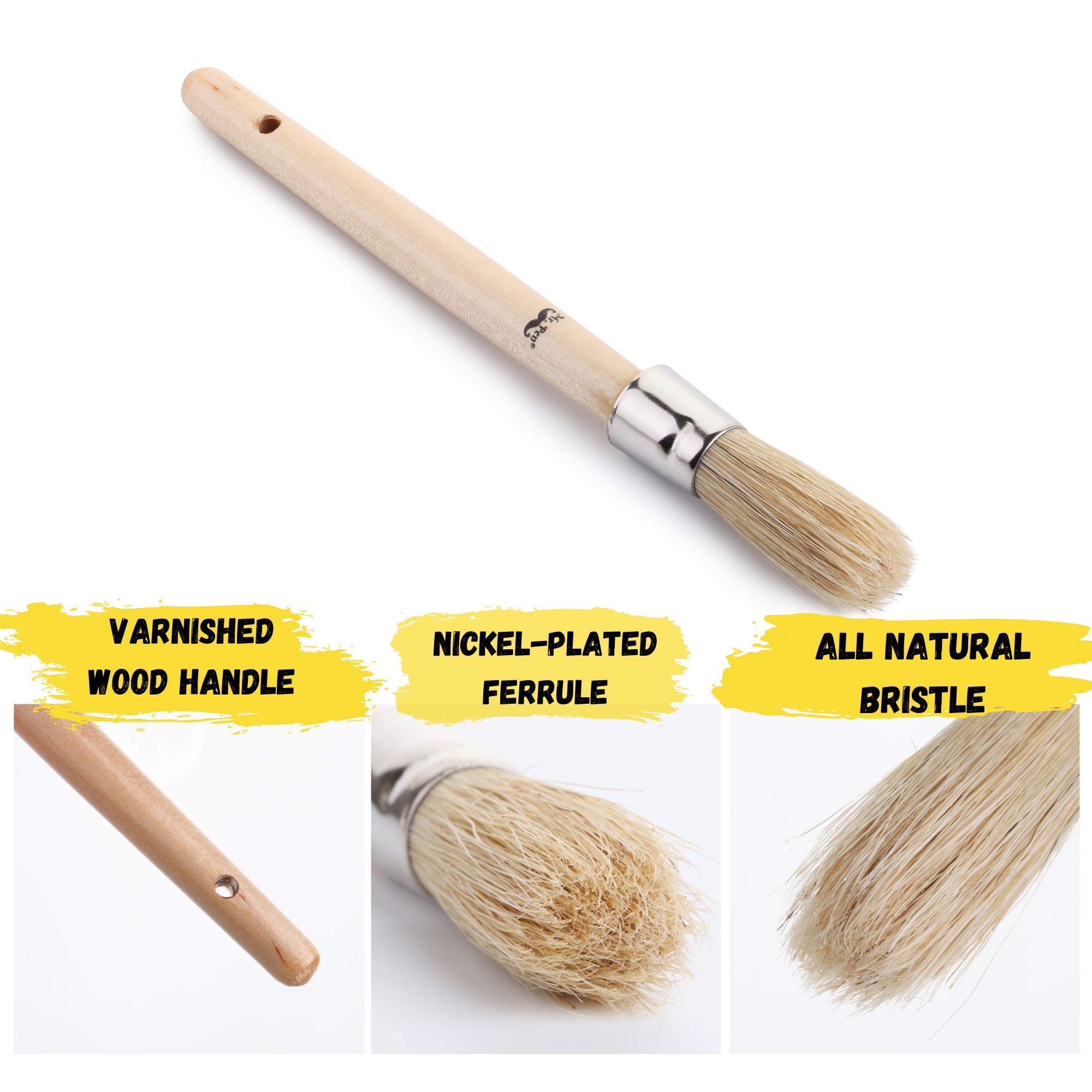 Mr. Pen- Chalk Paint Brush, 0.7 Inch, Wax Brush, Round Paint Brush, Wax Brush, Chalk Paint Brushes for Furniture, Chalk Paint Brushes, Wax Brush Chalk Paint, Furniture Paint Brush, Chalk Brush