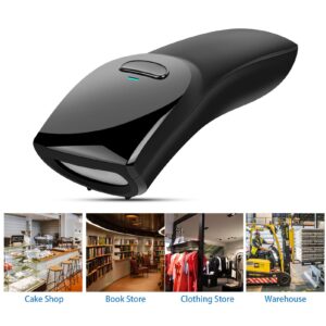 THARO 2.4G Wireless Barcode Scanner 361 Feet Transmission Distance USB Cordless 1D 2D Handheld Barcode Reader with Receiver for Store, Supermarket, Warehouse