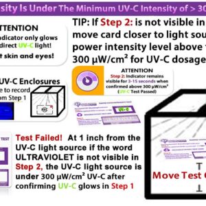 2nd Gen QuantaDose® Reusable UVC Light Test Card with UV Intensity Strip Sensitive to UVA/UVB/UVC Light