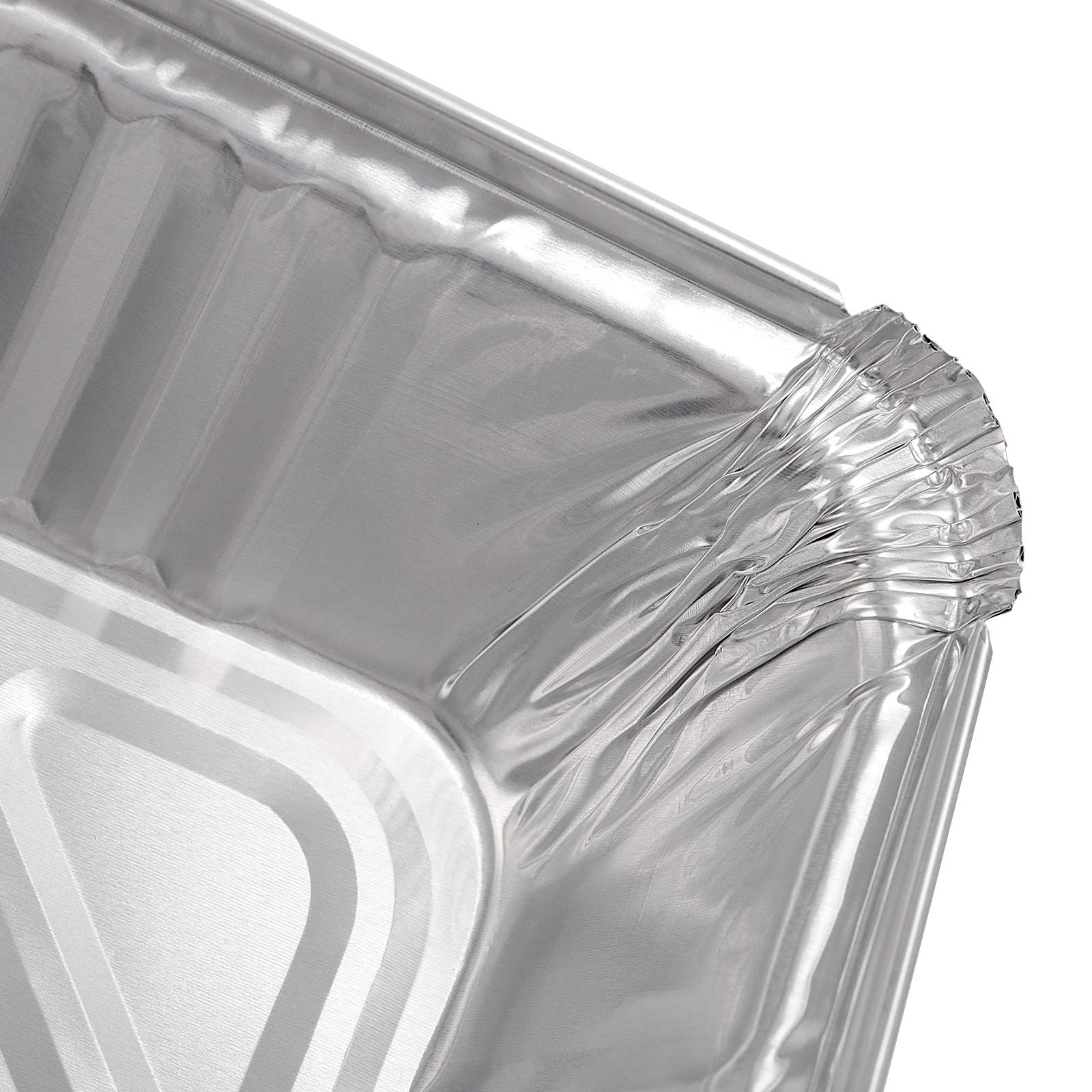 HOZEON 125 Pack 2.25lb 8.4 x 5.9 Inch Aluminum Foil Pans, Disposable Takeout Pans with Clear Lids, Disposable Aluminum Foil Trays for Cooking, Baking, Prepping Food, Takeout, Heating, Storing