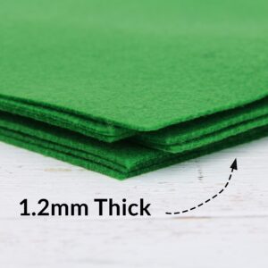 Threadart Premium Felt by The Yard - 36" Wide - Green | Soft Wool-Like Feel | 1.2mm Thick Fabric for DIY Crafts, Sewing, Crafting Projects | Compatible with Cricut Maker