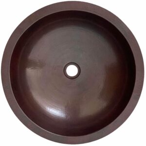 18" round copper bathroom sink mexican copper bath sink pure copper hand hammered dual mount dark cps07