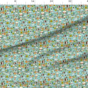 Spoonflower Fabric - Guinea Pigs Blue Pig Cute Cool Printed on Petal Signature Cotton Fabric Fat Quarter - Sewing Quilting Apparel Crafts Decor