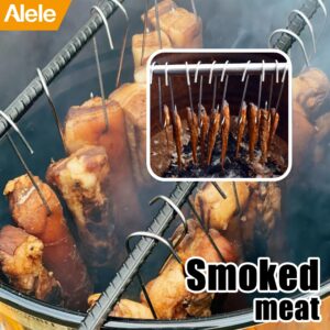 Alele 20Pcs 5 Inches Poultry Hooks, Stainless Steel Lightweight Hook for Meat Processing Hanging Smoking (Meat Hooks 20 Pack 5 inch 3mm)