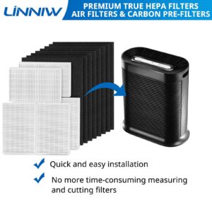 HPA300 HEPA Filter R Replacement for Honeywell HPA300, HPA200, HPA100, HPA090 Series Air Purifiers, Replace #HRF-R3, HRF-R2, HRF-R1 (6 HEPA Filter R + 8 Activated Carbon Pre-Filter)