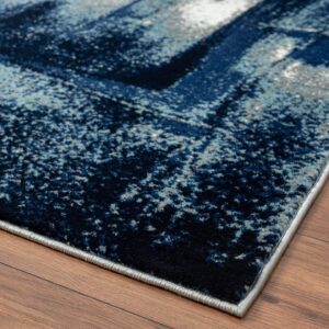 LUXE WEAVERS Lagos Collection 7558 Navy 4x5 Abstract Area Rug