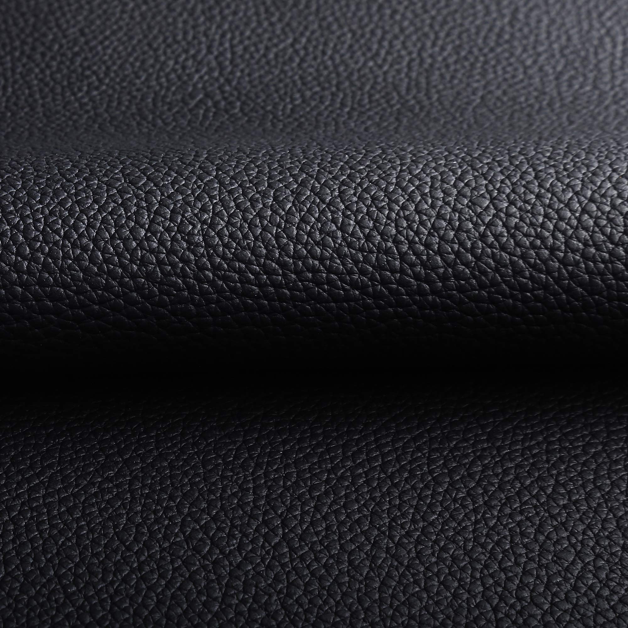 Marine Vinyl Faux Leather Upholstery Fabric 0.9 mm Thickness: Waterproof, Scratch-Resistant, Perfect for Upholstering Cars, Outdoor Yachts, and Home Furniture (Black,Pre-Cut 1 Yard)