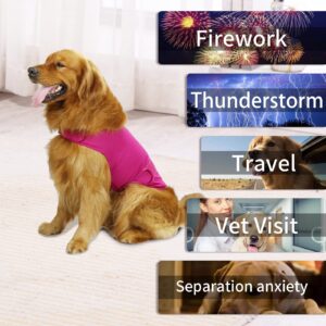 cattamao Comfort Dog Anxiety Relief Coat, Dog Anxiety Calming Vest Wrap for Thunderstorm,Travel,4th of July Fireworks,Vet Visits,Separation Anxiety Relief for Dogs (S, Rose)